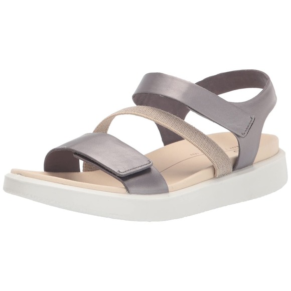 Ecco | Shoes | Ecco Womens Flowt 2 Band Sandal Gravity Metallic Us 995 ...